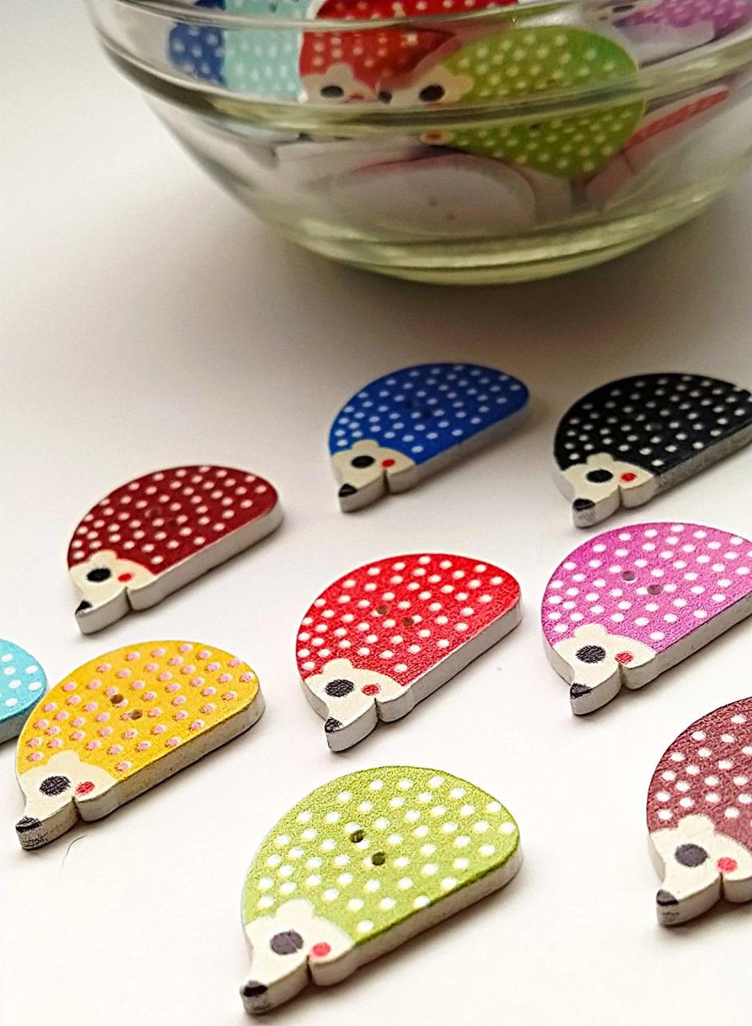 Hedgehog Wooden Accent Buttons, Fairy Tale Style (10 Piece) - Etsy