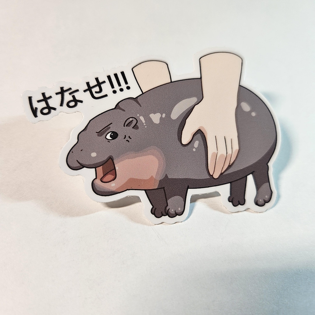 Moo Deng Angry Release Me Sticker | Water Resistant Sticker for Laptops ...