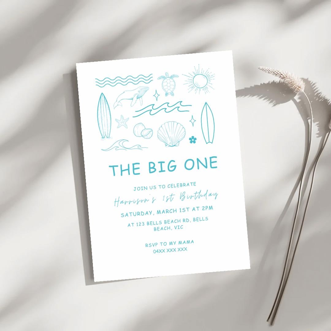 The Big One Birthday Invitation, 1st Birthday Invitation - Etsy