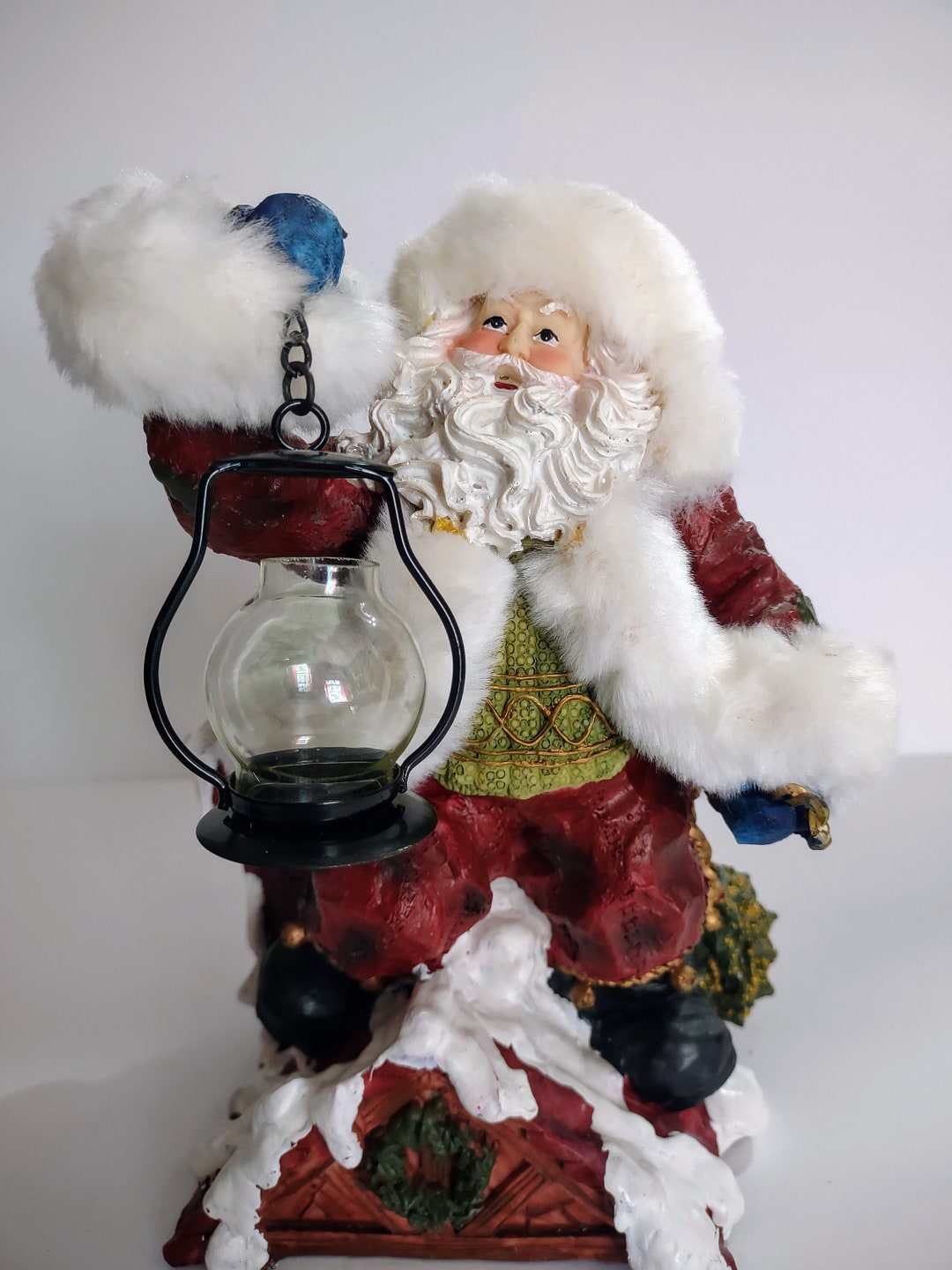 Vintage Rooftop Santa Resin Mixed Media Figurine Decor - Etsy