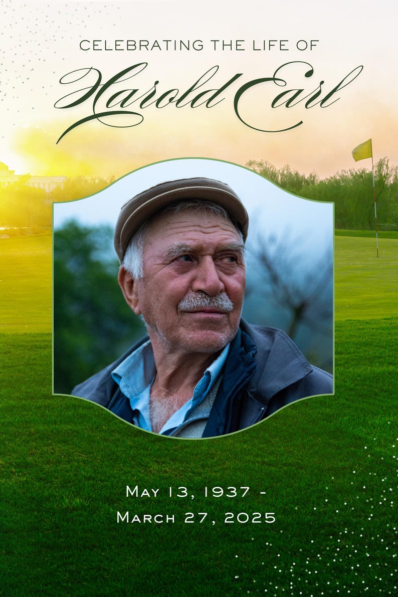 Golf Memorial Sign Canva Template | Editable Funeral Tribute | in ...