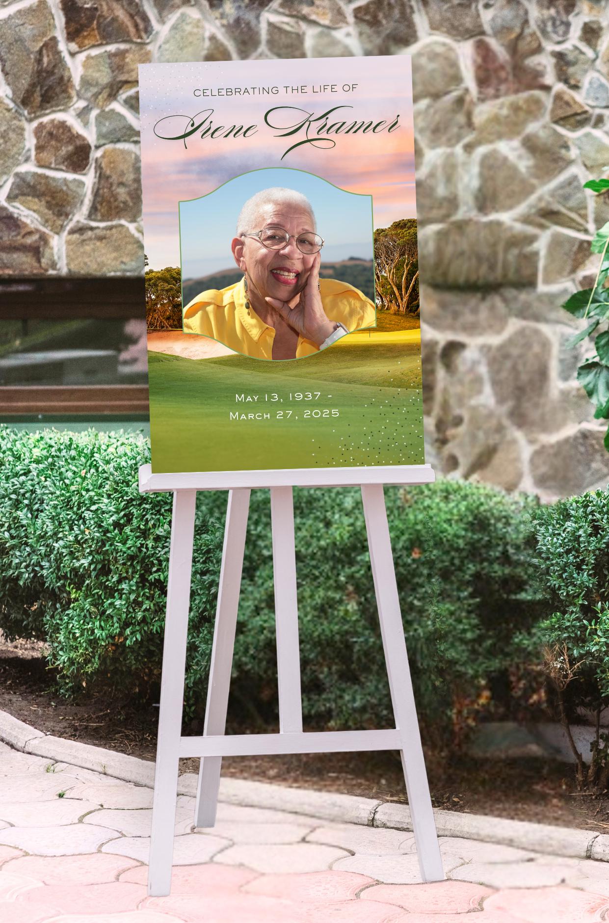 Golf Memorial Sign Canva Template | Editable Funeral Tribute | in ...