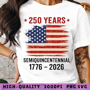 America 250th Anniversary SVG PNG – Retro USA Flag Design, Independence ...