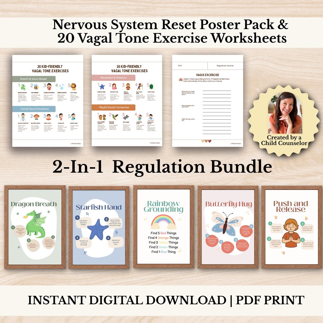Kids Nervous System Regulation Bundle | Vagal Tone Exercises & Reset ...