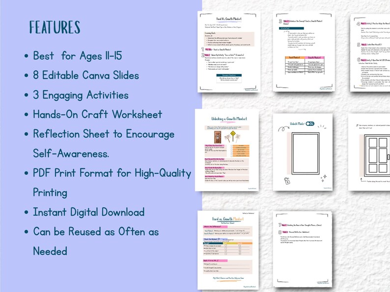Growth Mindset Vs Fixed Mindset Presentation for Teens | Editable Canva ...