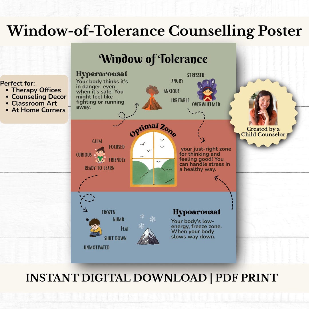 Window of Tolerance Poster for Kids | Retro Classroom Decor (PDF) - Etsy UK