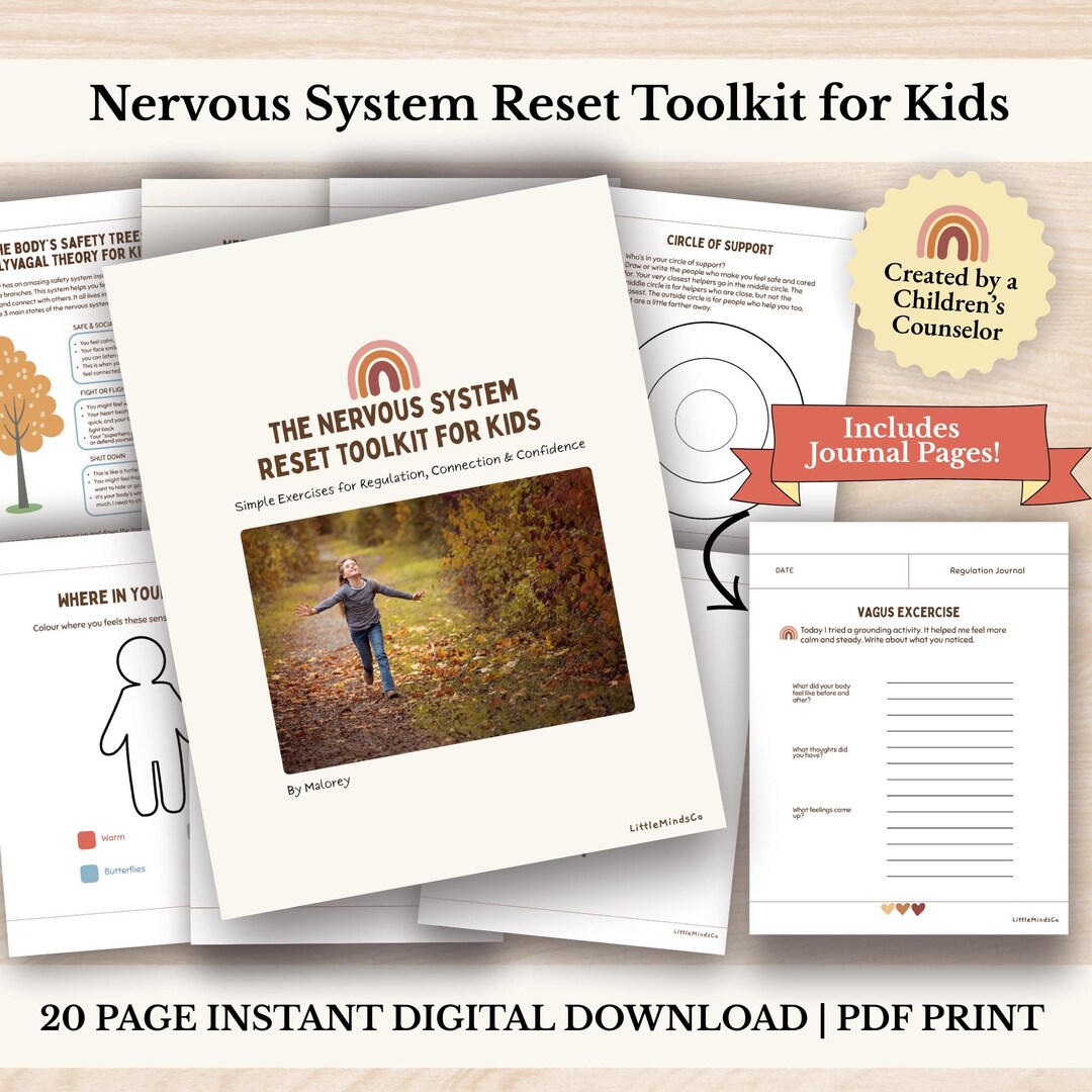 Nervous System Reset Toolkit | Vagus Nerve Worksheets for Kids ...