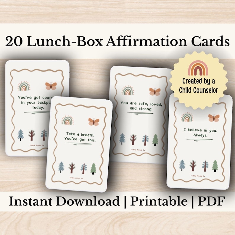 Lunchbox Affirmation Cards for Kids: Positive Notes, School ...