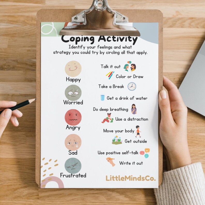 Coping Activities Donwloadable Worksheet for Children’s Mental Health ...