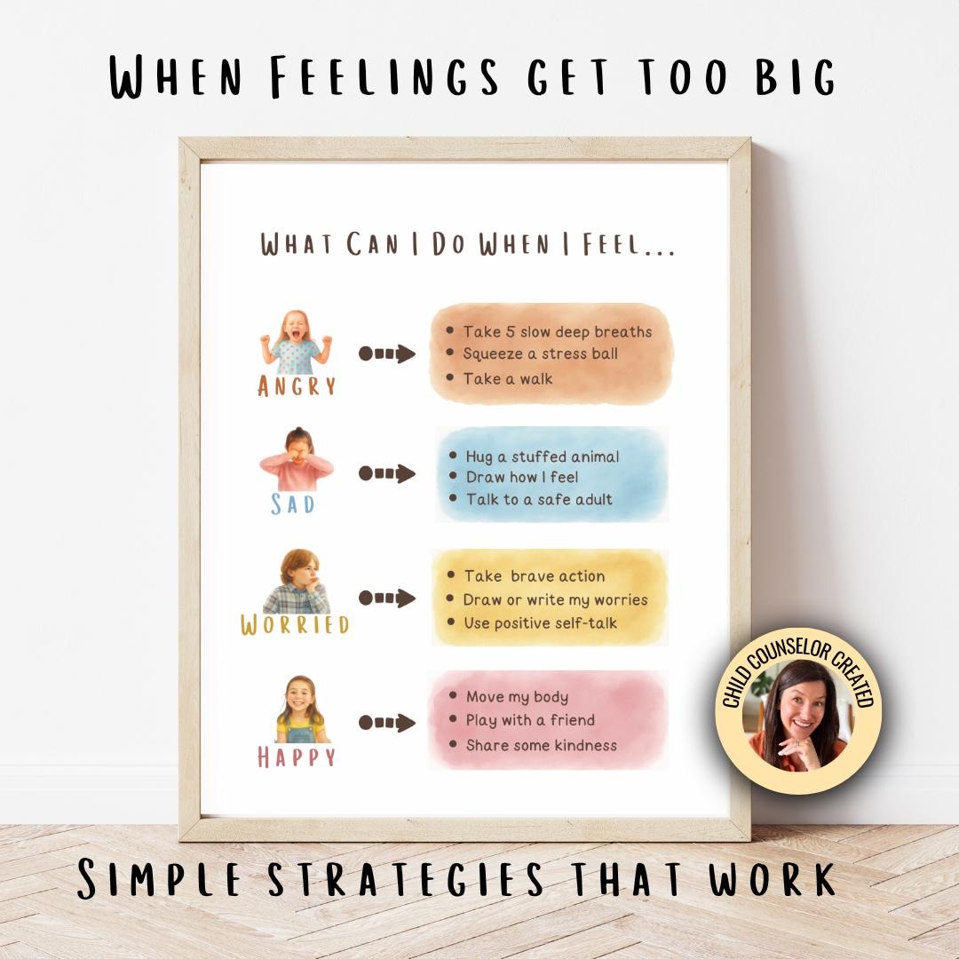 Calm Corner Poster – Coping Skills for Kids, Regulation Strategies ...