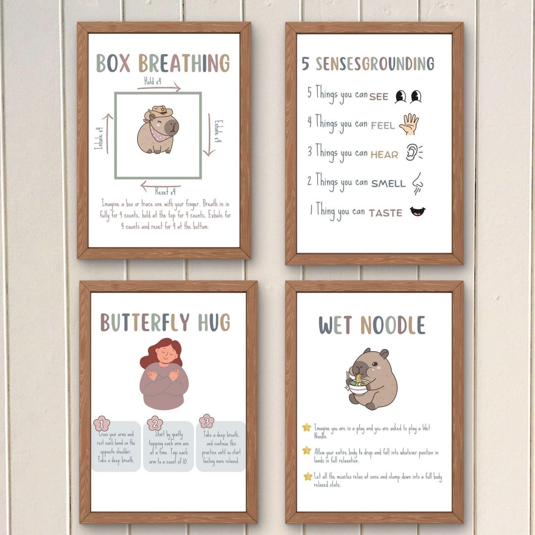 Grounding Posters for Counselor, School Counselor Digital Posters ...