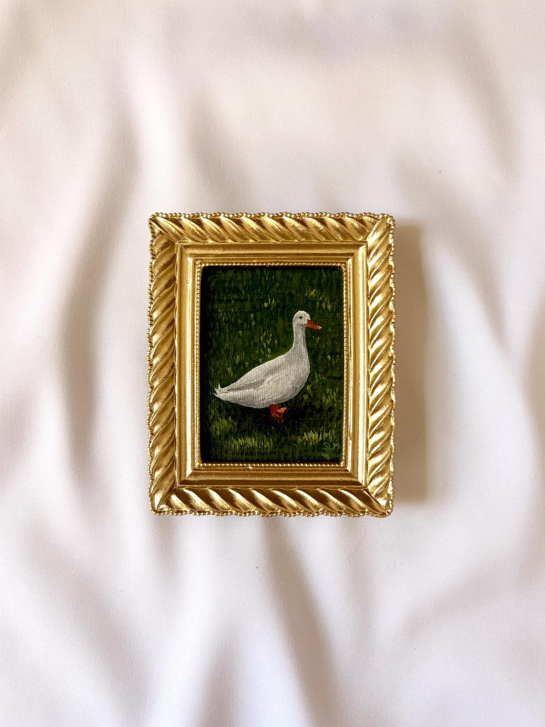 Original Oil Painting: 'modest Duck' Animal Portrait Single Goose ...