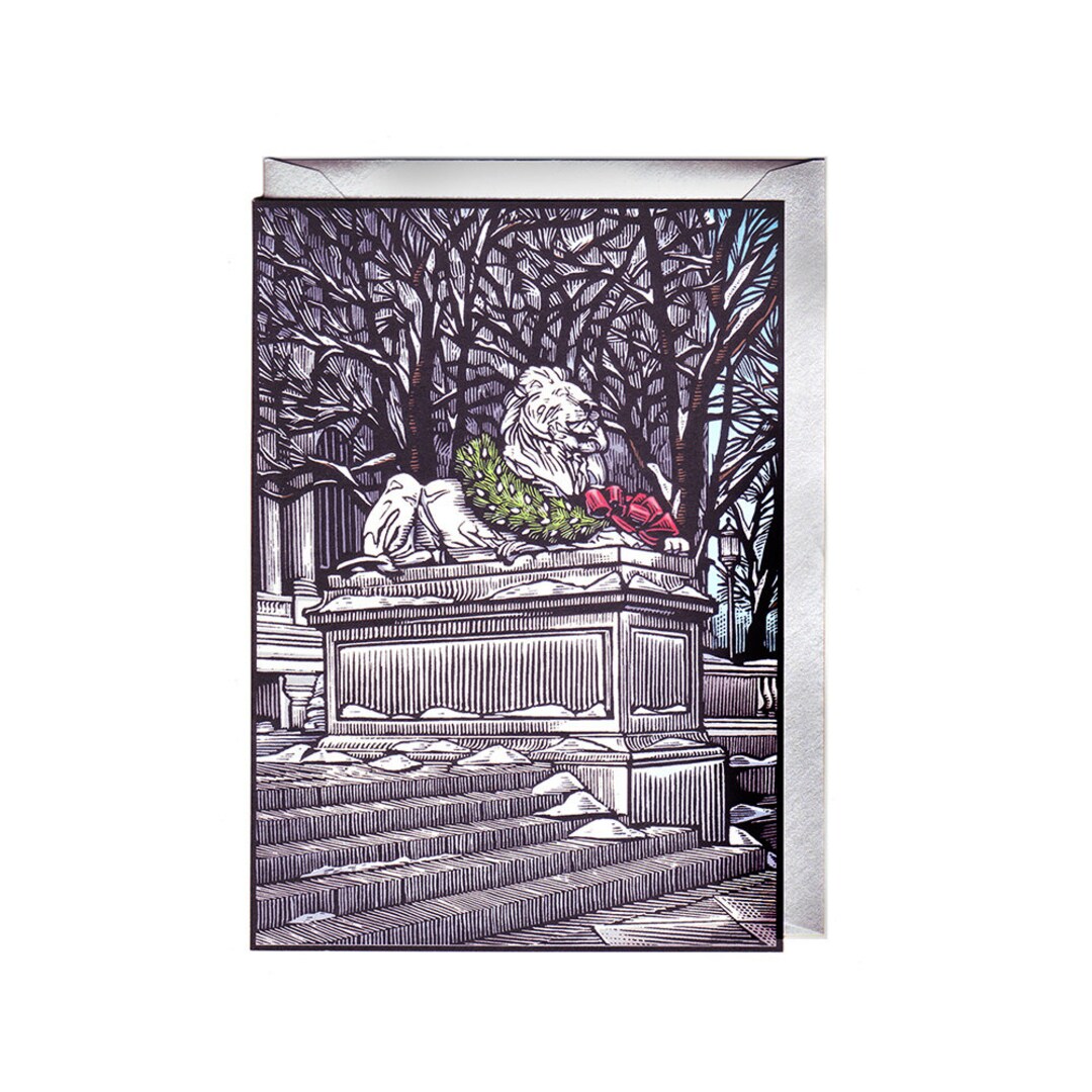 Set of 5 "new York Public Library Lions" Card and Envelopes - Etsy
