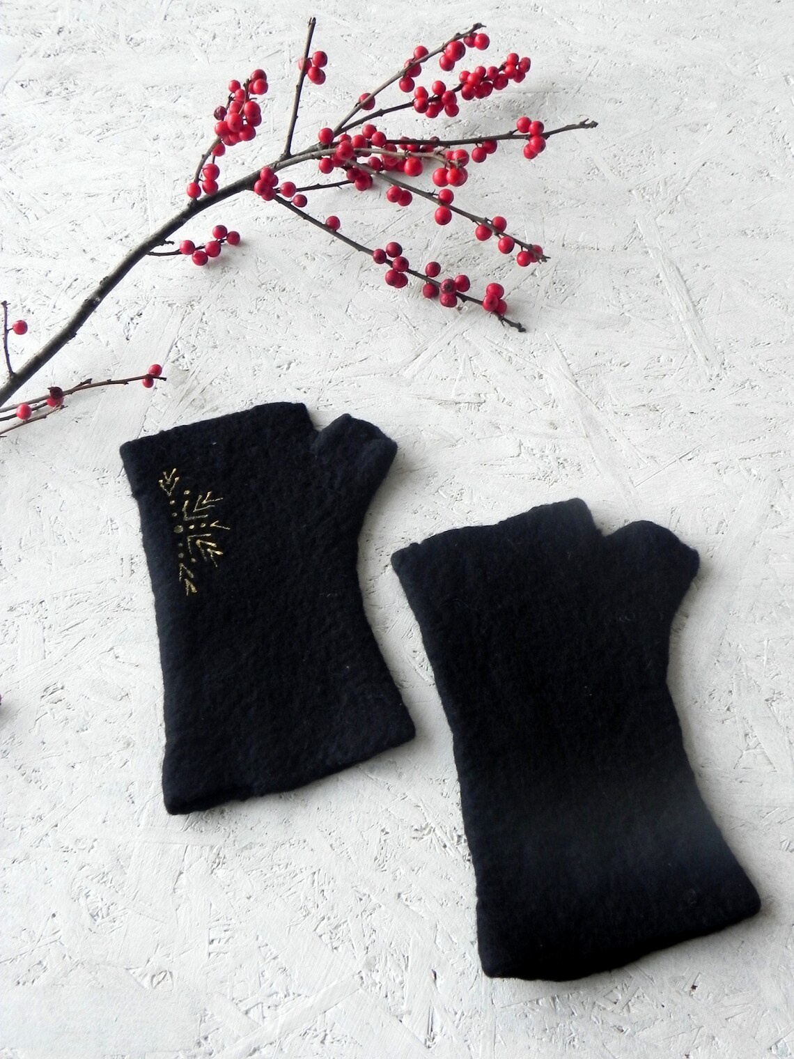 Felt Arm Warmers From Merino Wool Gift for Woman Original - Etsy