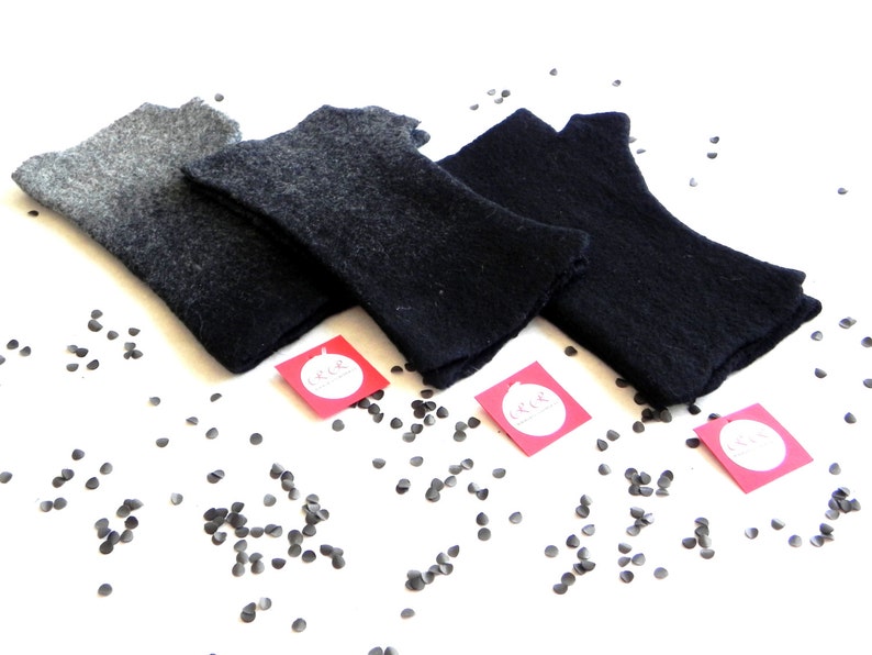Felt Wrist Warmers Black Wrist Warmers Felted Wrist | Etsy