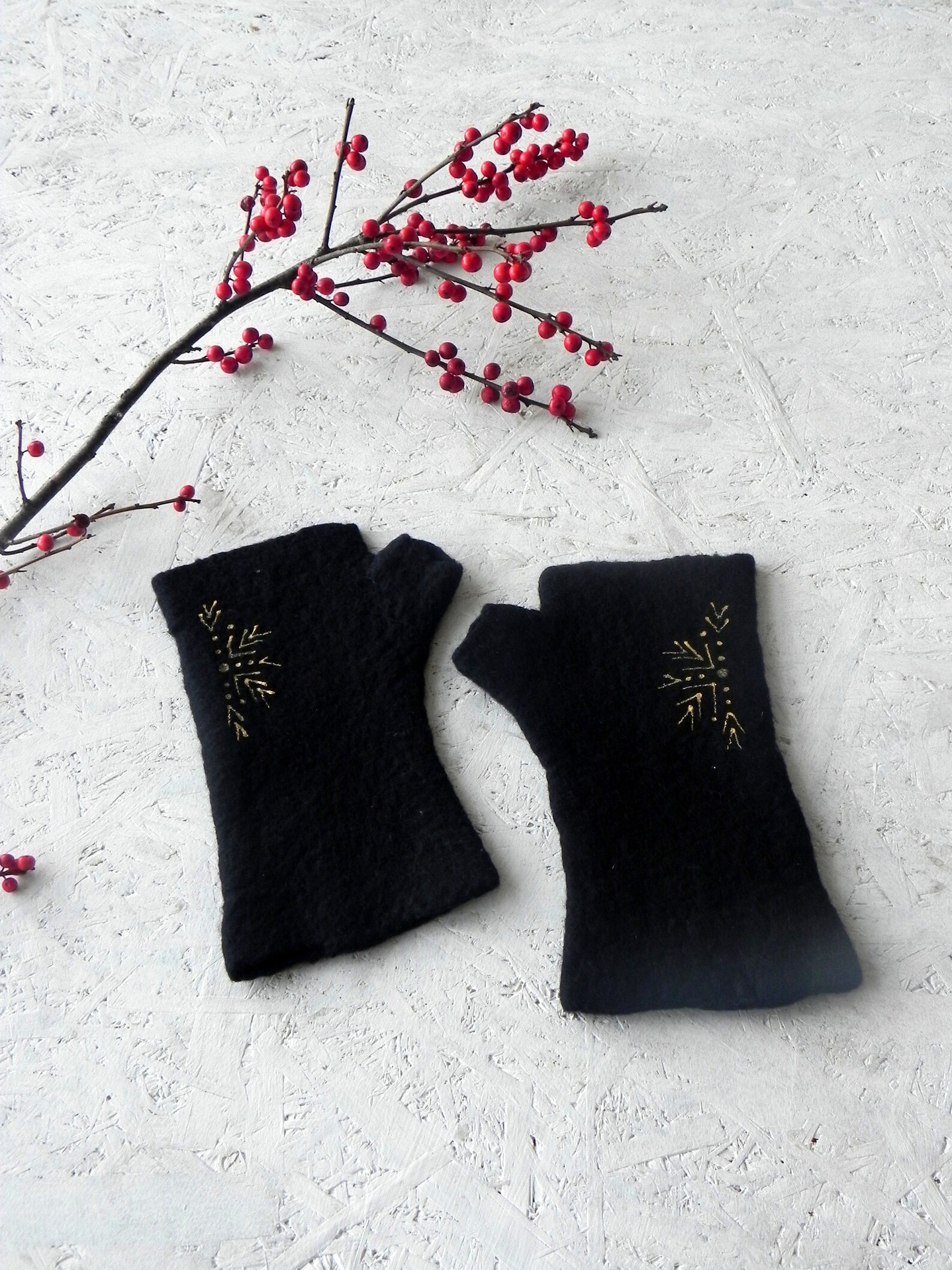 Felt Arm Warmers From Merino Wool Gift for Woman Original - Etsy