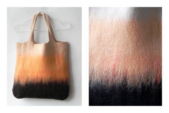 Brown Beige Orange Bag Unique Handbag Original Colors Mix | Etsy