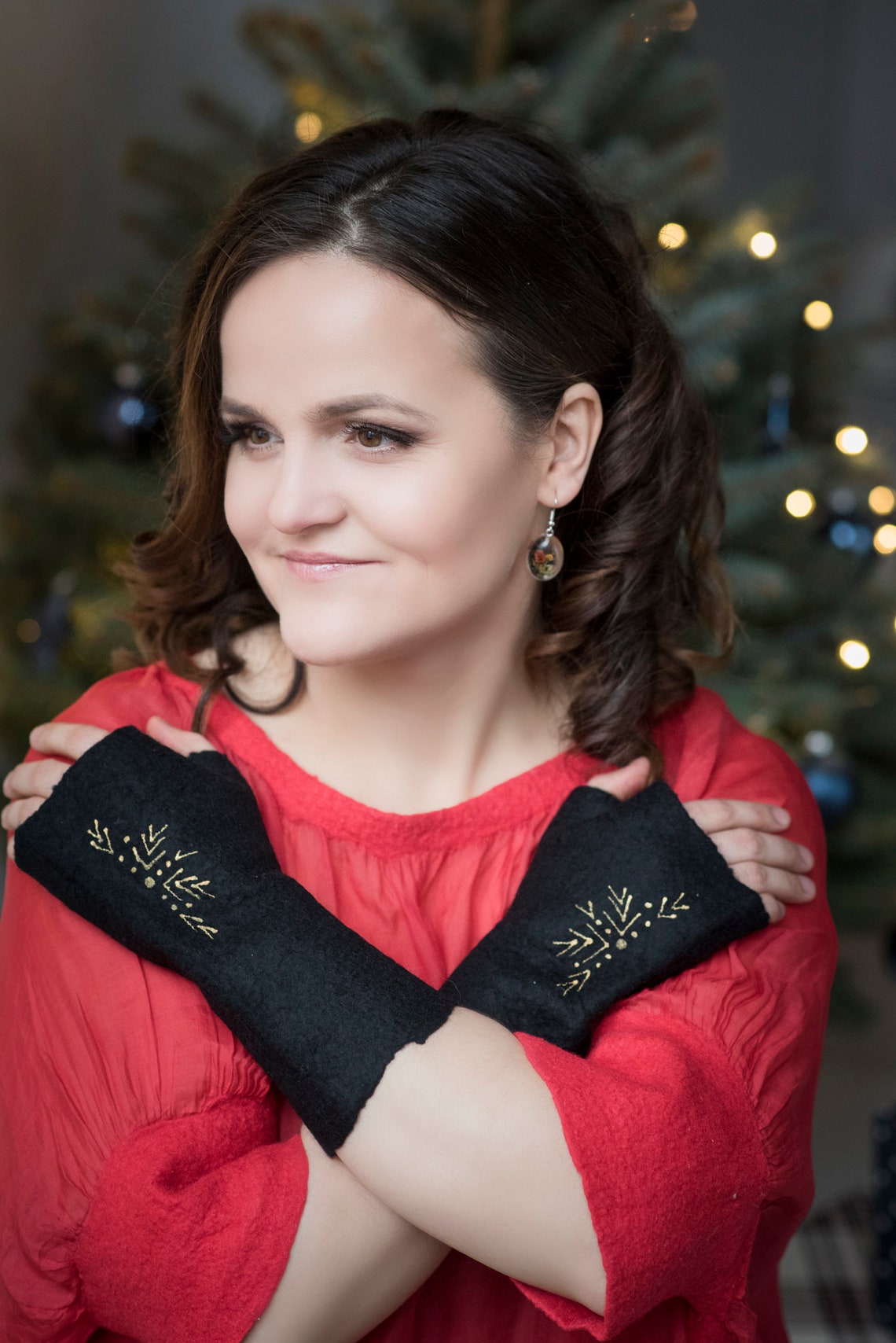 Felt Arm Warmers From Merino Wool Gift for Woman Original - Etsy