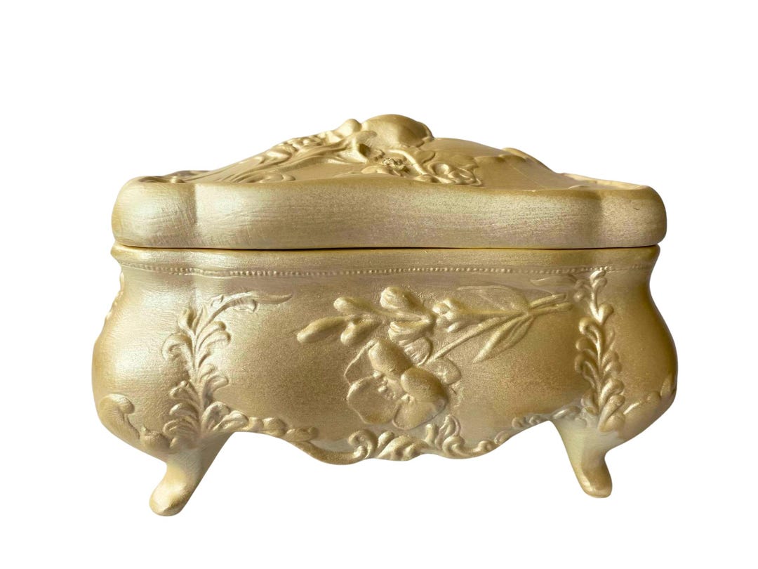 Vintage Jewelry Box – Ornate Floral Rococo-style Trinket Box - Etsy