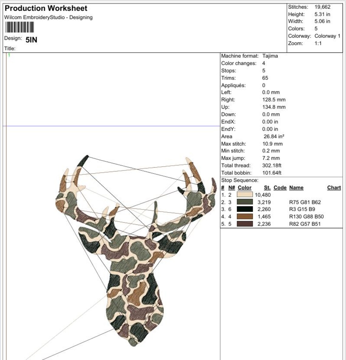 Camo Deer Hunting Embroidery Design, Wild Buck Hunting Embroidery File ...