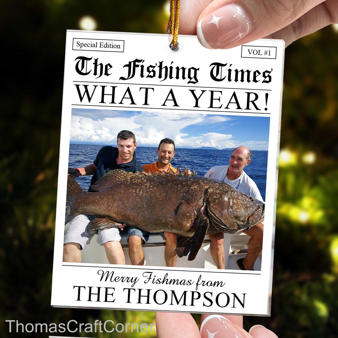 The Fishing Times Merry Fishmas Ornament 2025, Funny Holiday Keepsake ...