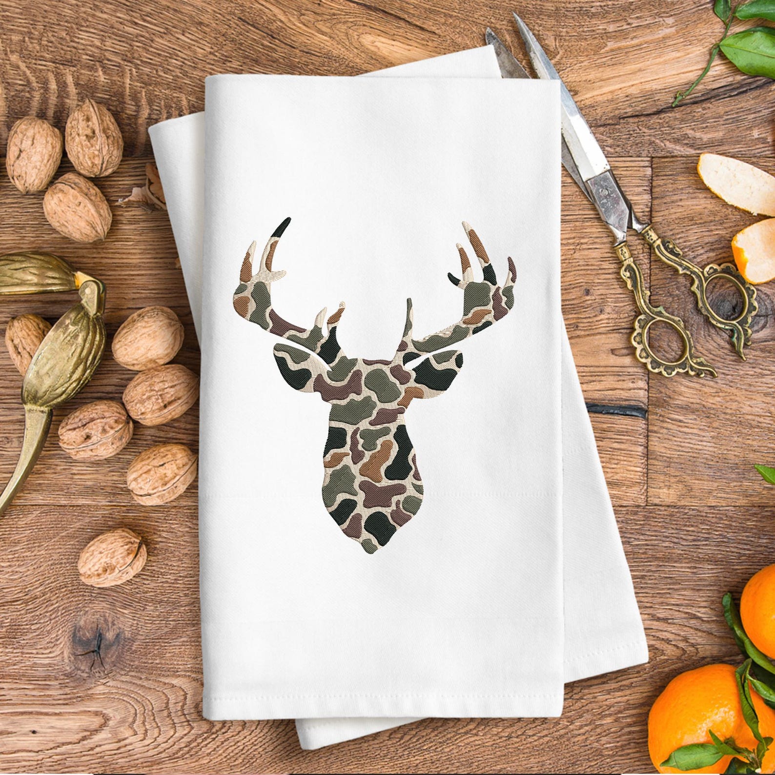 Camo Deer Hunting Embroidery Design, Wild Buck Hunting Embroidery File ...