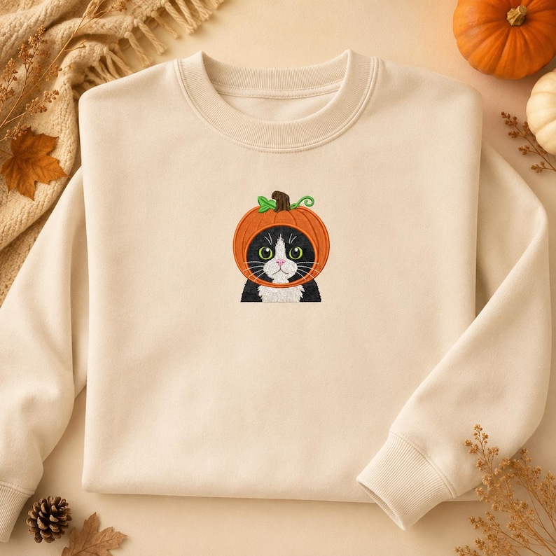 Cute Halloween Cat Embroidery Design Bundle, Spooky Costume Kitten ...