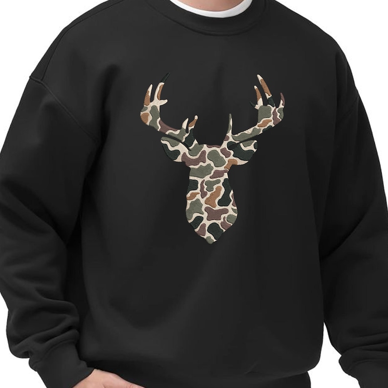 Camo Deer Hunting Embroidery Design, Wild Buck Hunting Embroidery File ...