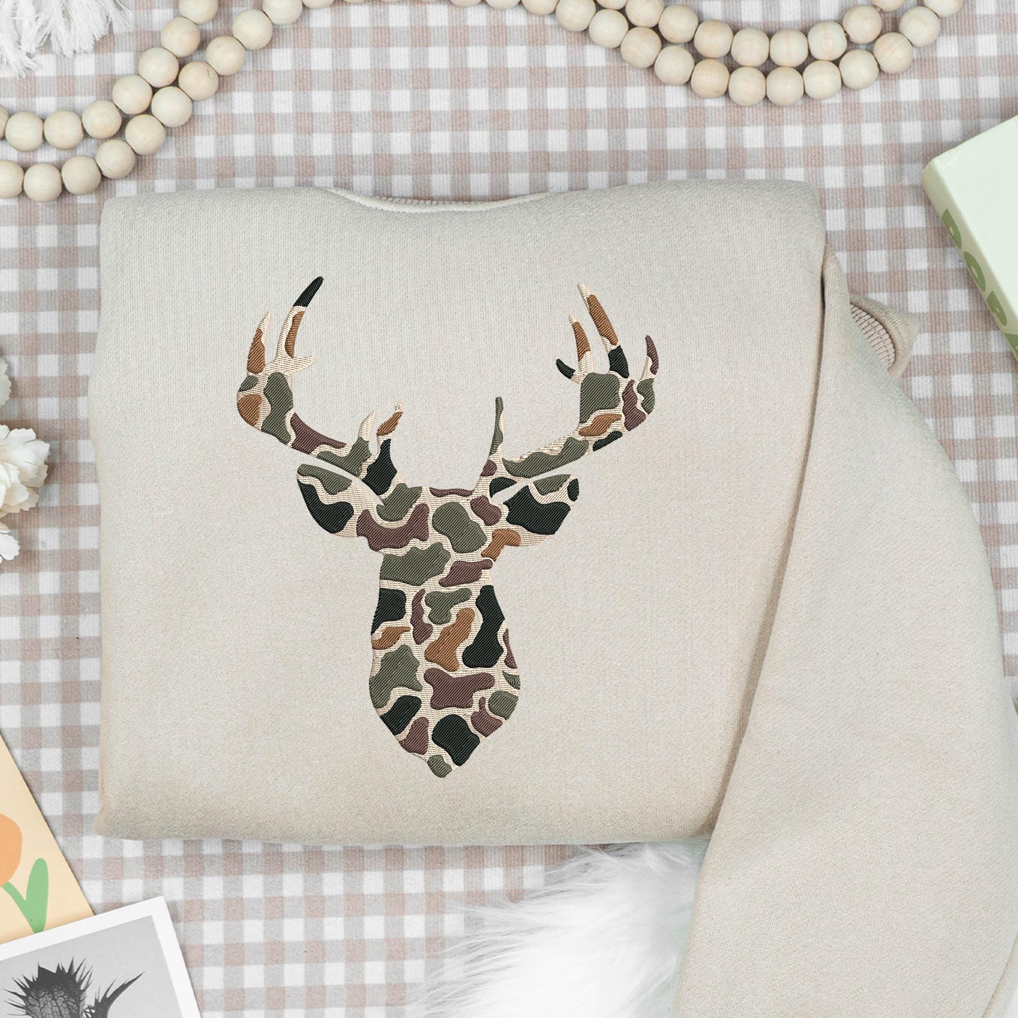 Camo Deer Hunting Embroidery Design, Wild Buck Hunting Embroidery File ...