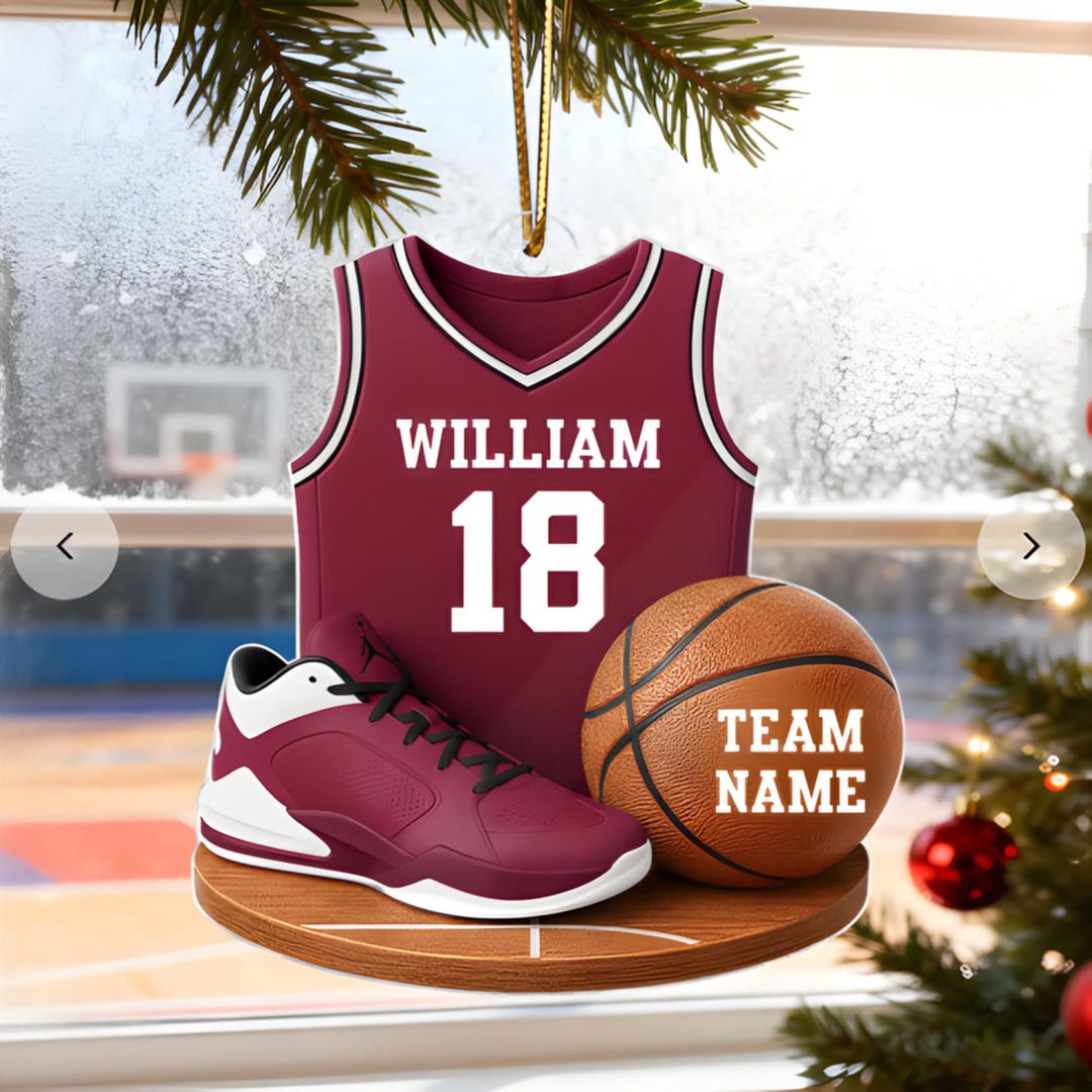 Custom Basketball Uniform 2D Ornament, Personalized Acrylic Ornament ...