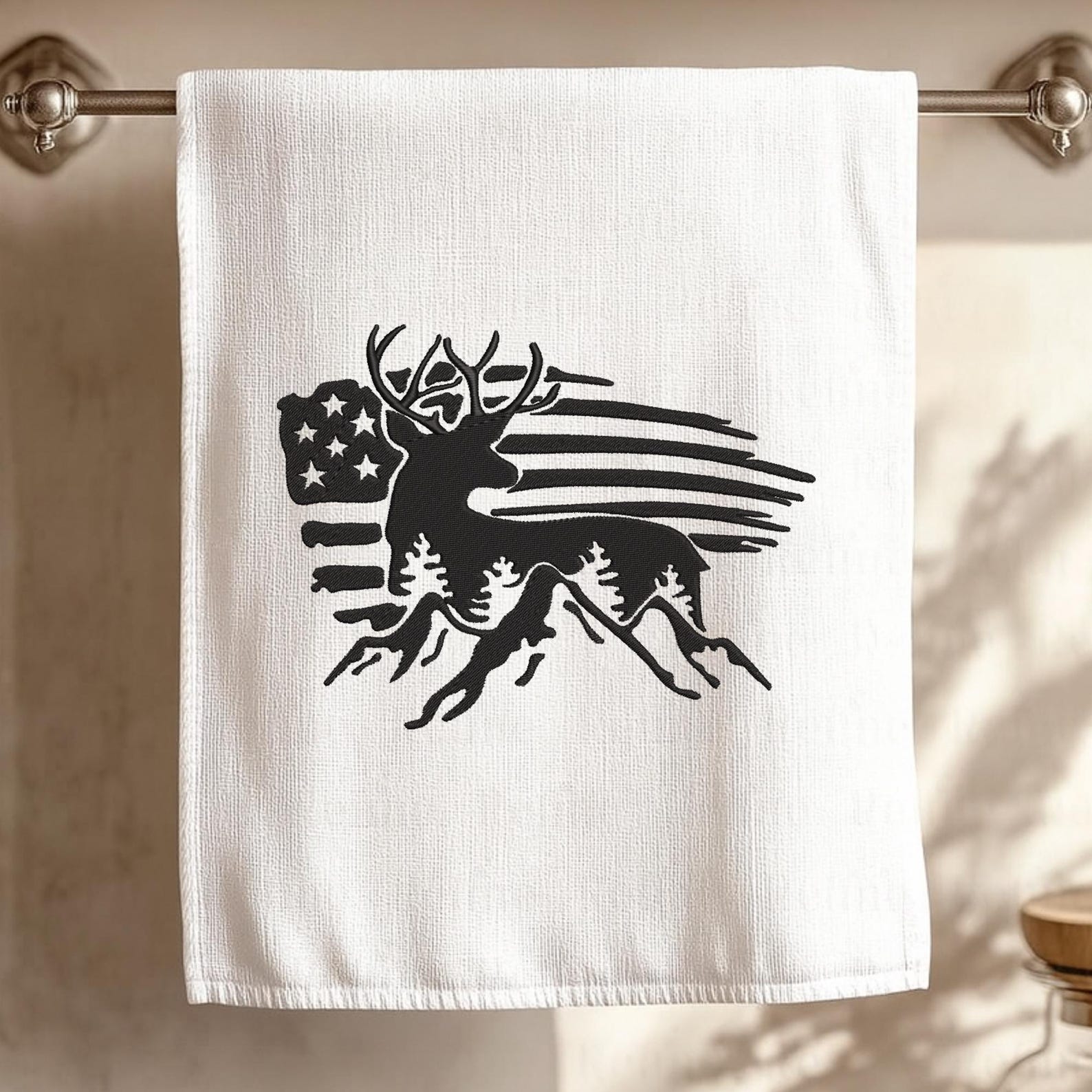 Deer Hunting Embroidery Design, Southern Boy Embroidery File, Patriotic ...