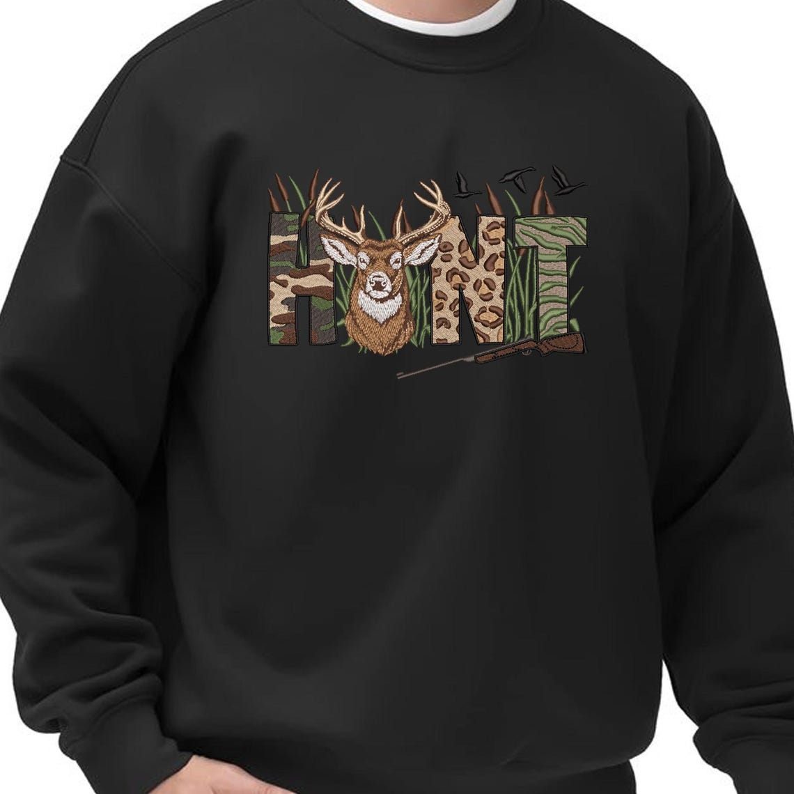 Deer Hunting Embroidery Design, Camouflage Wild Buck Embroidery File ...