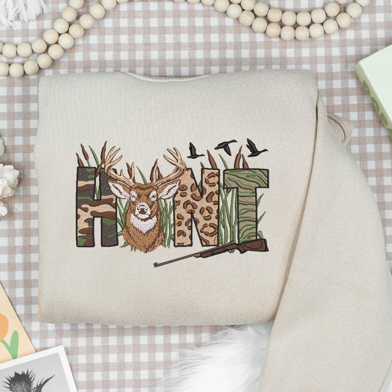 Deer Hunting Embroidery Design, Camouflage Wild Buck Embroidery File ...