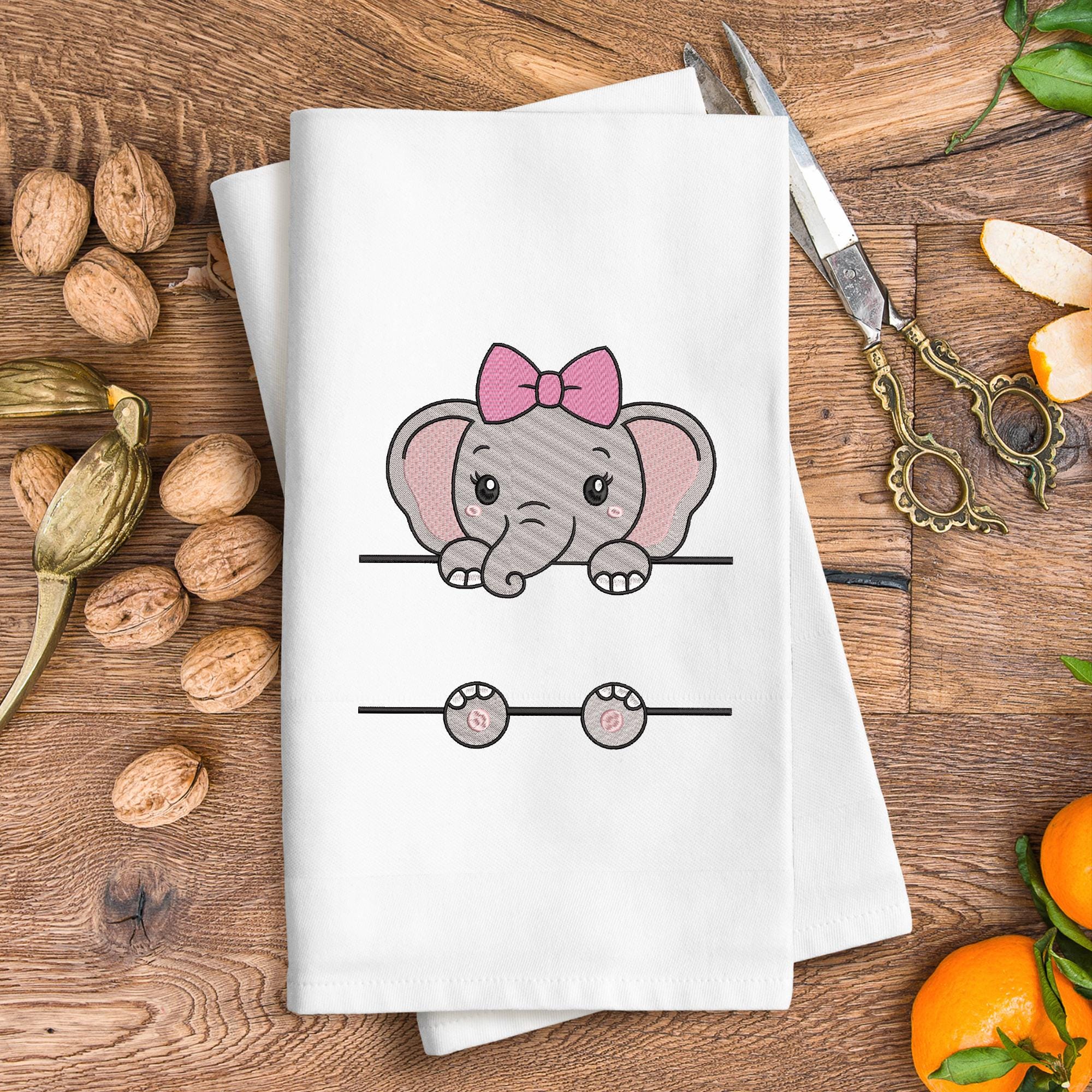 Elephant Split Embroidery Design, Elephant Name Frame Embroidery Design ...