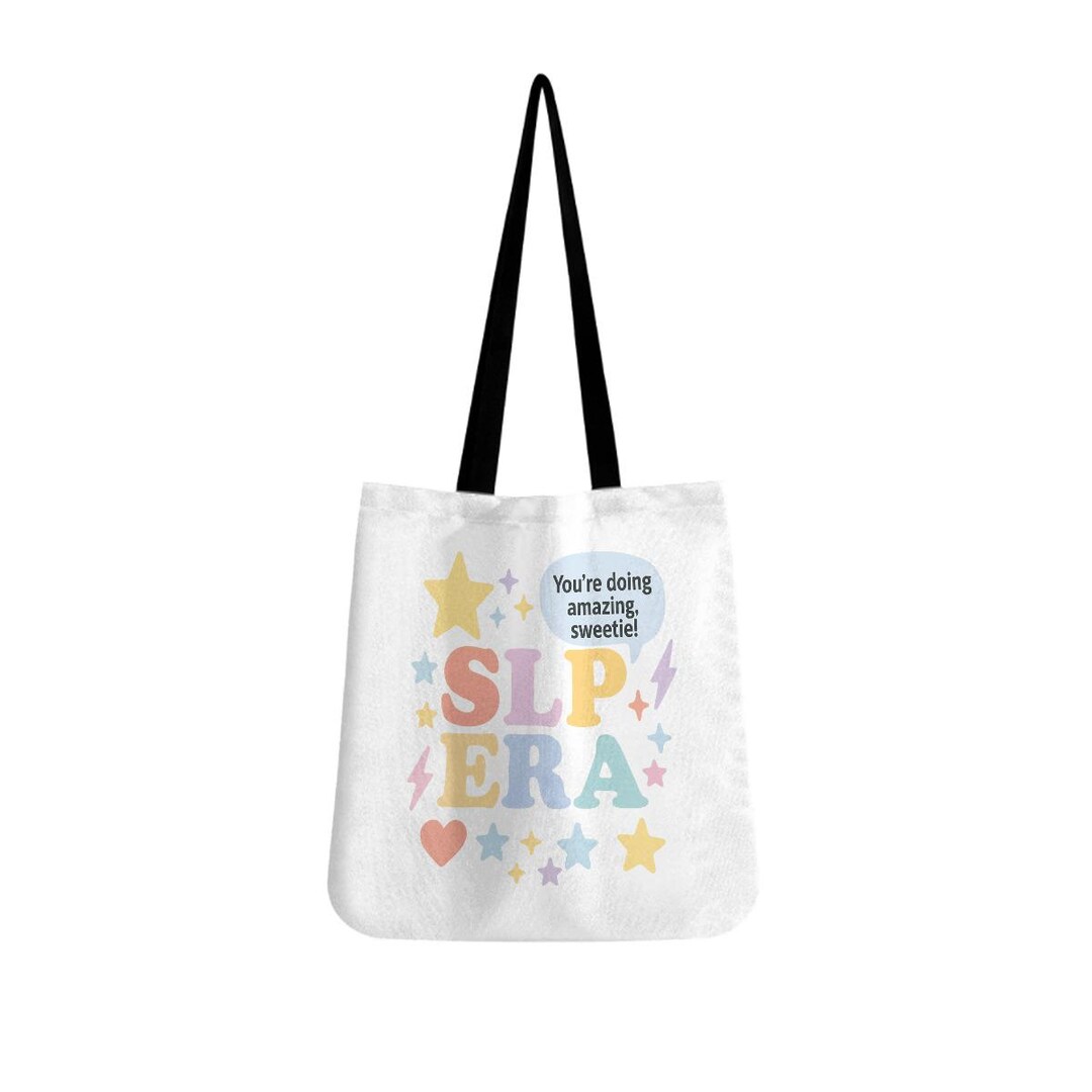 SLP Era Tote Bag | Speech Therapist Tote | Pastel Motivational SLP Bag ...