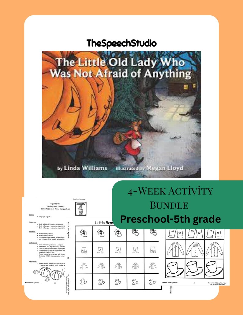 Speech Therapy Story Companion | the Little Old Lady Who Wasn’t Afraid ...