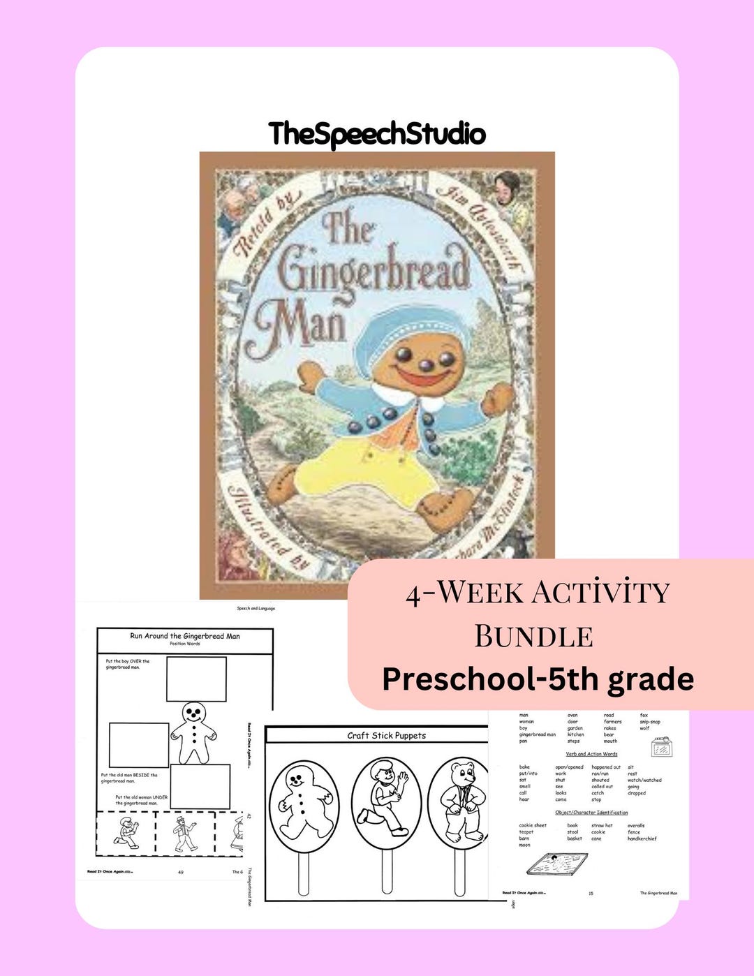 Speech Therapy Story Companion | the Gingerbread Man | Winter Book ...