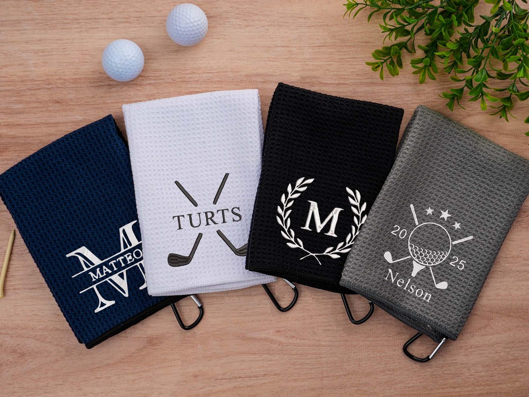 Monogrammed Golf Towel, Embroidered Golf Towel, Golf Towel Personalized ...