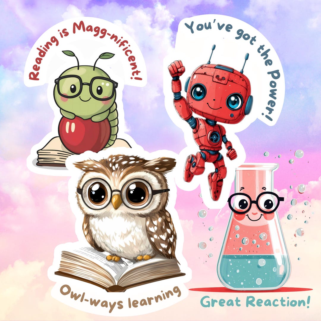 Cute STEM Teacher Stickers, Learning Puns (PNG Download) - Etsy