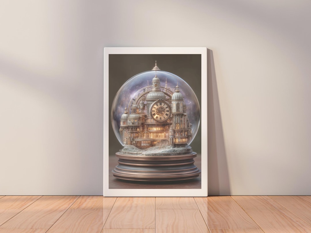 Portrait Clockwork City Orrery Art Print, Steampunk Sphere Decor ...