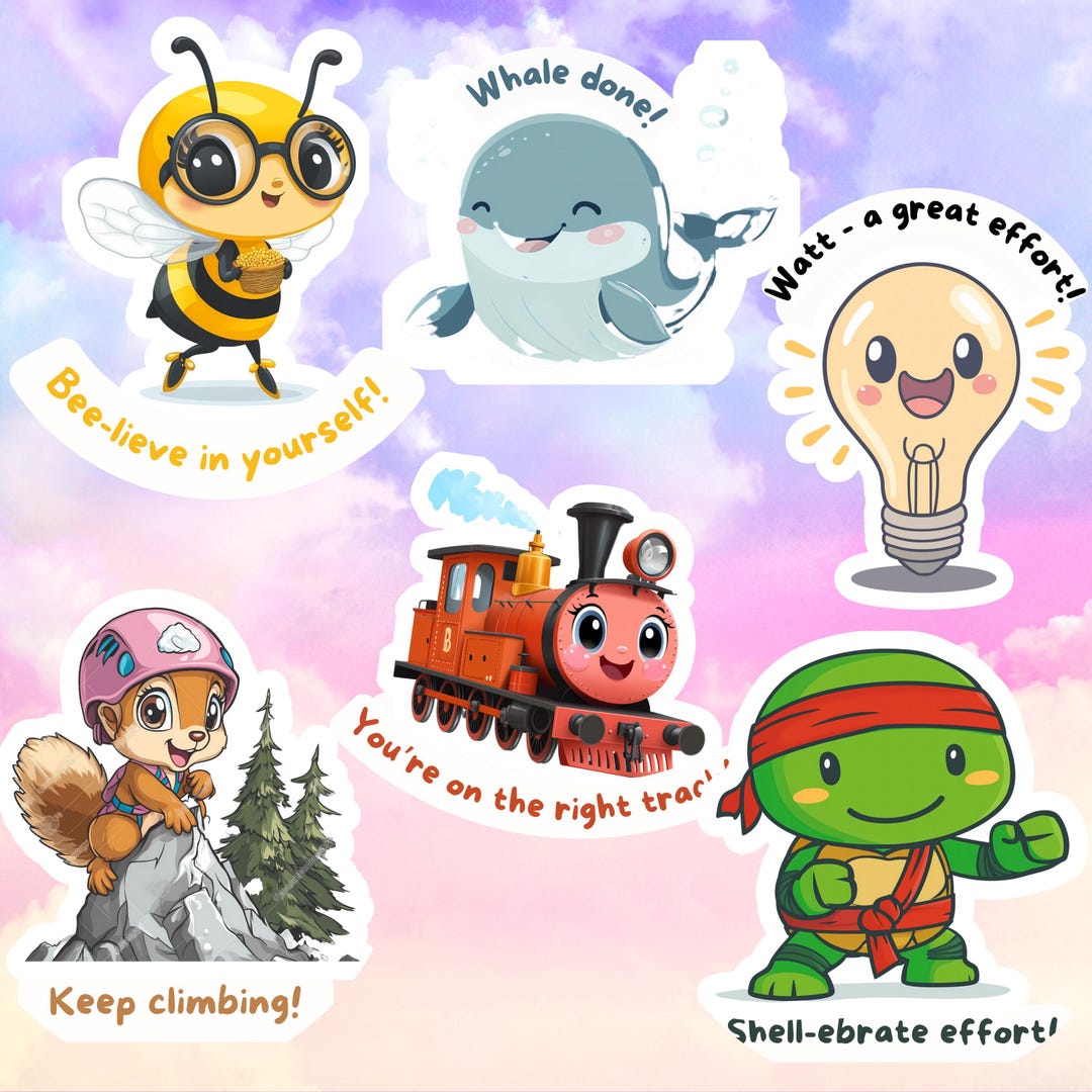 Growth Mindset Animal Stickers, Effort Reward, Teacher Resource (PNG ...