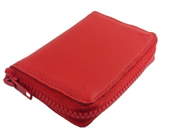 Red Leather Wallet - Etsy