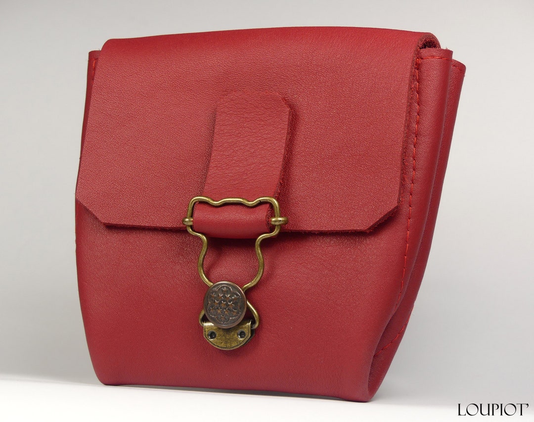 Red Leather Coin Purse - Etsy UK