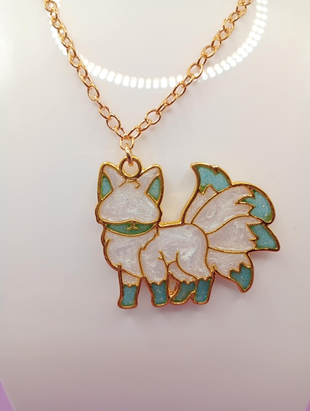 Arctic Fox Necklace Shimmery White Fox Pendant Ice Fox Inspired by ...