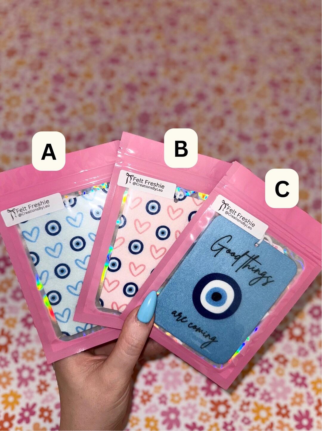 Evil Eye Car Freshie | Felt Air Freshener | Trendy Car Accessory | Cute ...