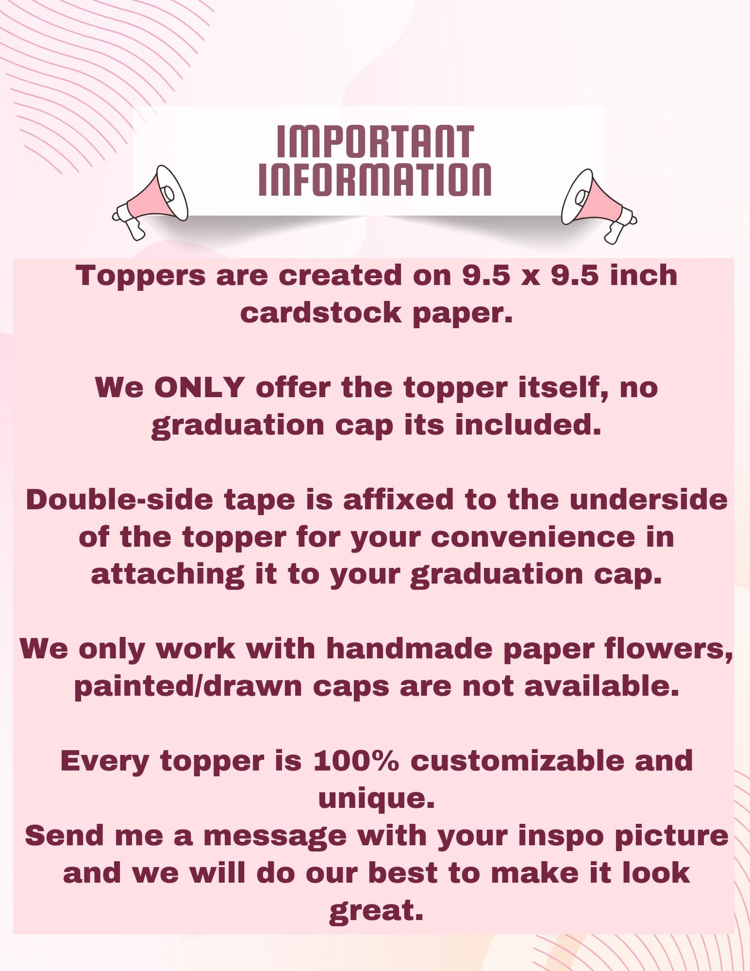 Graduation Cap Topper, Clas of 2025, Personalized Cap Topper, Handmade ...