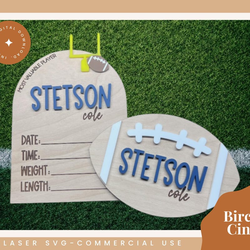 Football Birth Svg - Etsy
