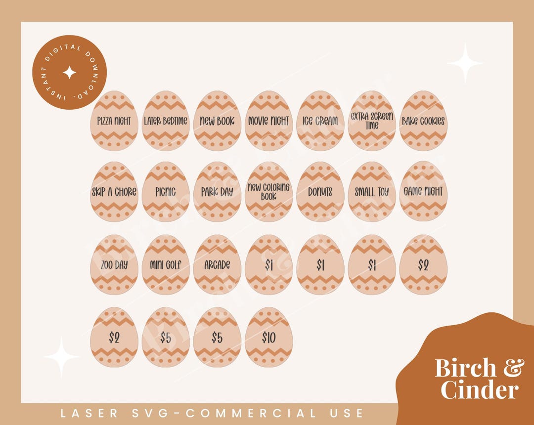 Easter Egg Prize Tokens SVG | Laser Cut File (digital Download) - Etsy