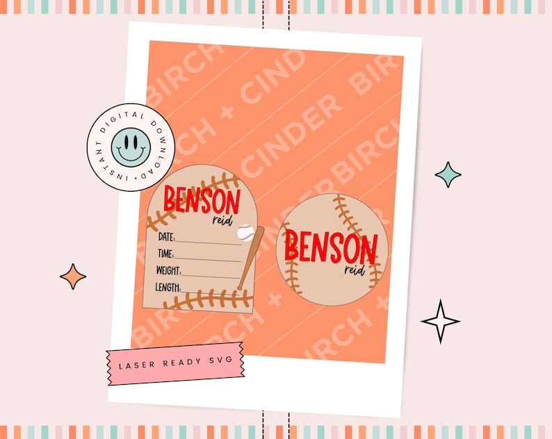 Baseball Baby Birth Stat Sign SVG (digital Download) - Etsy
