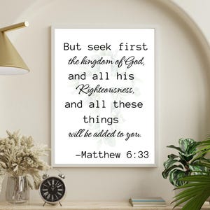 But Seek First the Kingdom of God and His Righteousness and All These ...